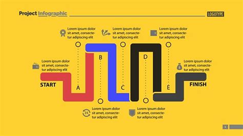 Seven Parts Workflow Slide Template Stock Illustration Download Image