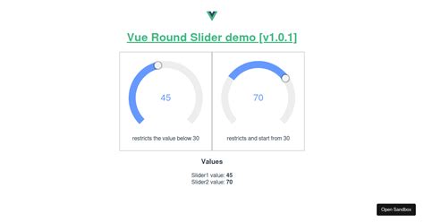 Vue Round Slider Examples Codesandbox