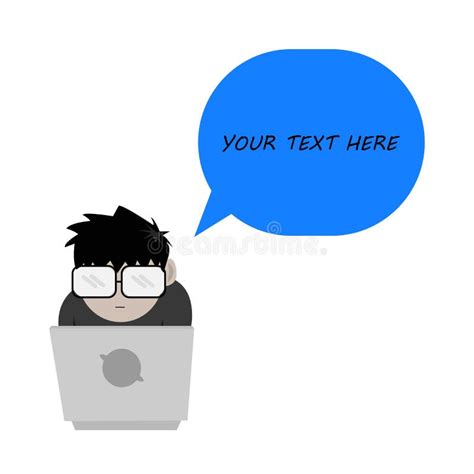 Nerd Guy Bubble Speech Illustrazione Vettoriale Illustrazione Di Maschio