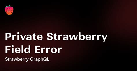 Private Strawberry Field Error 🍓 Strawberry Graphql