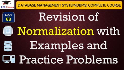 L68 Revision Of Normalization With Examples And Practice Problems Dbms Lectures In Hindi