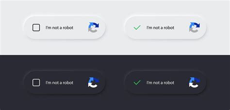 Premium Vector Im Not A Robot Captcha Button Set Dark And White