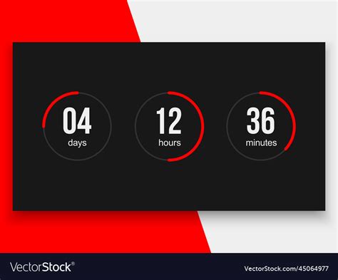 Countdown Timer Modern Clock Counter Royalty Free Vector