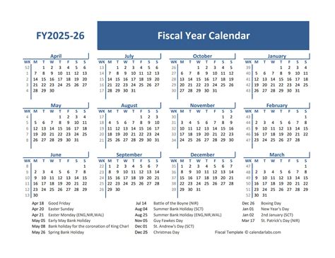 2025 26 Fiscal Year Calendar Template Uk Free Printable Templates