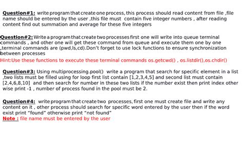 Solved Question1 Write Program That Create One Process