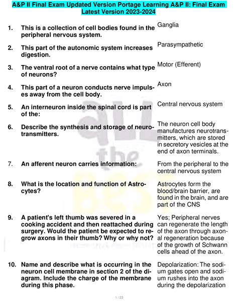 Aandp Ii Final Exam Updated Version Portage Learning Aandp Ii Final Exam Latest Version 2023