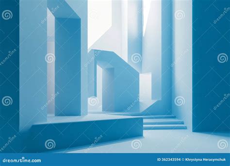A Minimal Brutalist Structure Background With Monolithic Shapes Cold