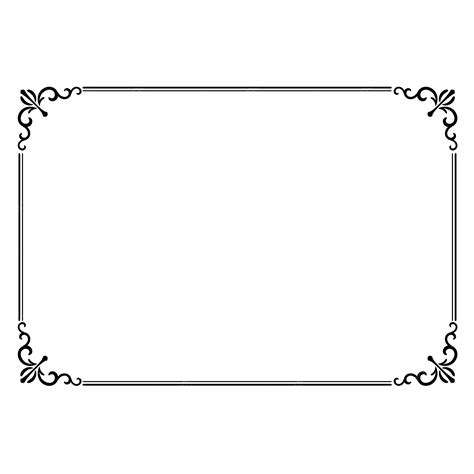 Black Simple Rectangle Border Ornate Corner Borders Rectangle Border