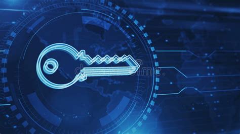 Cyber Security With Key Symbol Loop Digital Concept Stock Footage