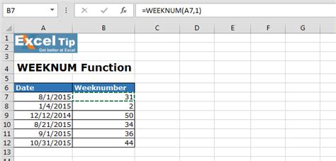 calculating the week number corresponding with a specific date