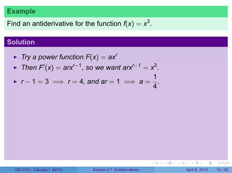 Lesson 21 Antiderivatives Slides Pdf