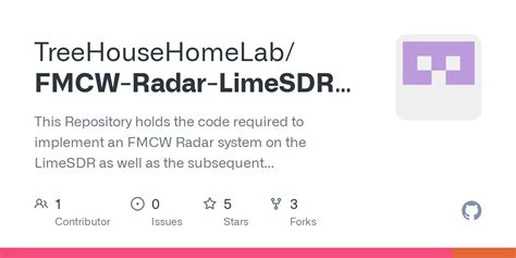 Github Treehousehomelabfmcw Radar Limesdr Implementation This Repository Holds The Code