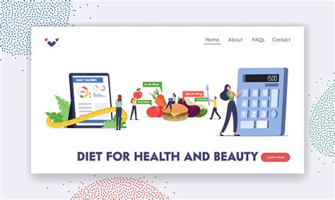 영양 및 다이어트 방문 페이지 템플릿에 대한 모바일 앱 계산기 응용 프로그램을 사용하여 칼로리를 계산하는 문자 가정 생활에 대한 스톡 벡터 아트 및 기타 이미지 Istock