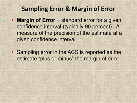 PPT Calculating Statistical Significance And Margins Of Error Using American Community Survey