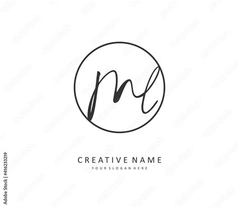 Ml Initial Letter Handwriting And Signature Logo A Concept Handwriting Initial Logo With