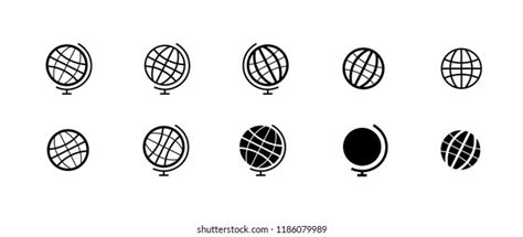 Globe Icon Set Planet Earth Icons Stock Vector Royalty Free