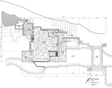 Frank Lloyd Wright Fallingwater Groundfloor Plan
