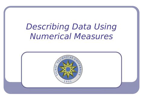 Ppt Describing Data Using Numerical Measures Topics Dokumentips
