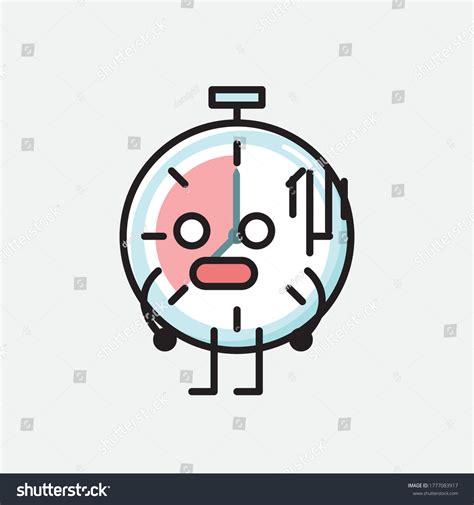 Illustration Cute Timer Clock Vector Character Stock Vector Royalty Free 1777083917 Shutterstock