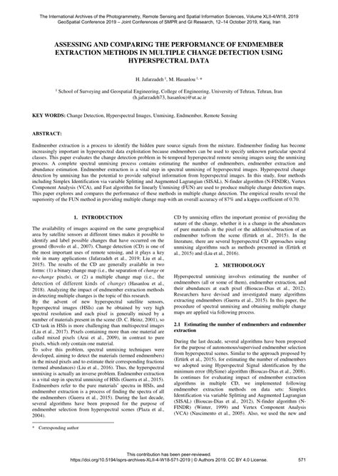 pdf assessing and comparing the performance of endmember extraction