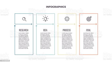 비즈니스 인포 그래픽입니다 4 단계 열 옵션 정보 테이블입니다 벡터 템플릿입니다 편집 가능한 선입니다 관세에 대한 스톡 벡터 아트 및 기타 이미지 Istock