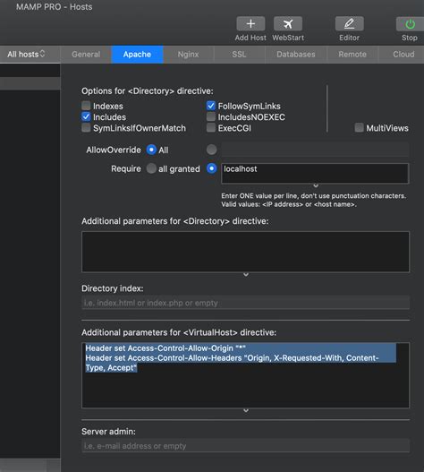 Htaccess Cors Will Not Enable With Mamp Localhost Stack Overflow