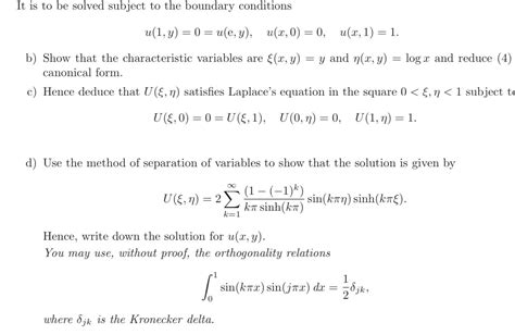 Solved Consider The Second Order Pde