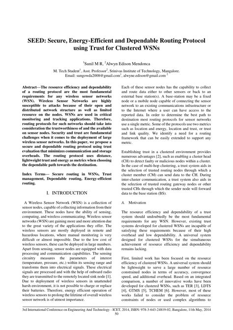 Pdf Seed Secure Energy Efficient And Dependable Routing Protocol
