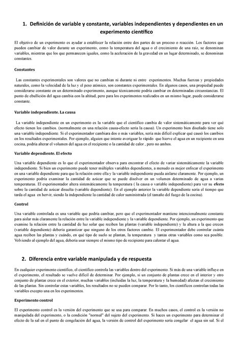 Definición De Variable Y Constante 1 Definición De Variable Y