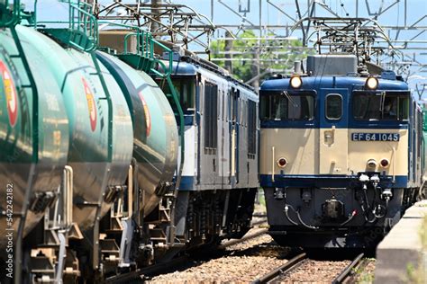 中央本線の貨物列車 Stock Photo Adobe Stock
