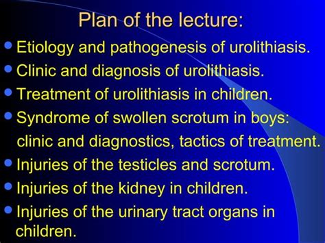 Urolithiasis Edematous Scrotum Syndrome Traumatic Injuries Of Urinary