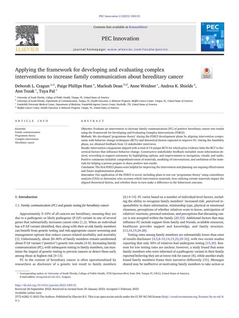 Pdf Applying The Framework For Developing And Evaluating Complex Interventions To Increase