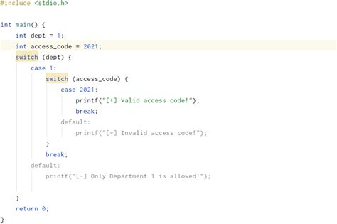 C Switch Case Anweisungen