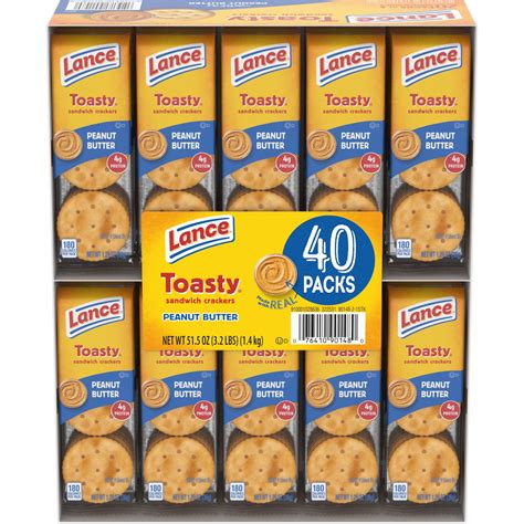 Lance Toasty Peanut Butter Sandwich Crackers 40 Ct Value Pack