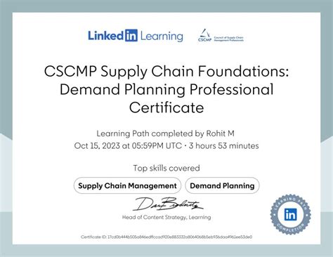 rohit m on linkedin certificate of completion