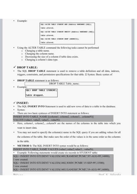 Sql Notes Pdf Your Comprehensive Companion To Mastering Structured Query Language Connect 4