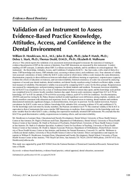 Pdf Evaluation Of Ebp Knowledge Attitudes Access And Confidence