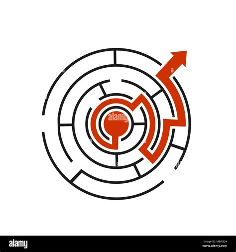 Red Path Across Maze Stock Vector Image And Art Alamy