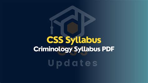 Css Criminology Syllabus [pdf Download] Css Syllabus