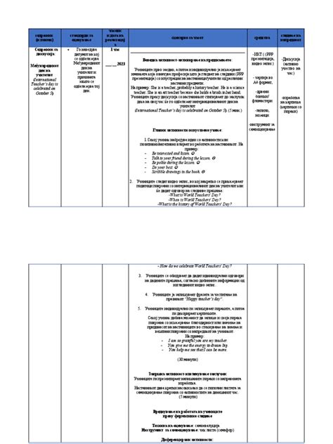 Сценарио за час англиски јазик Vi одд World Teachers Day Pdf