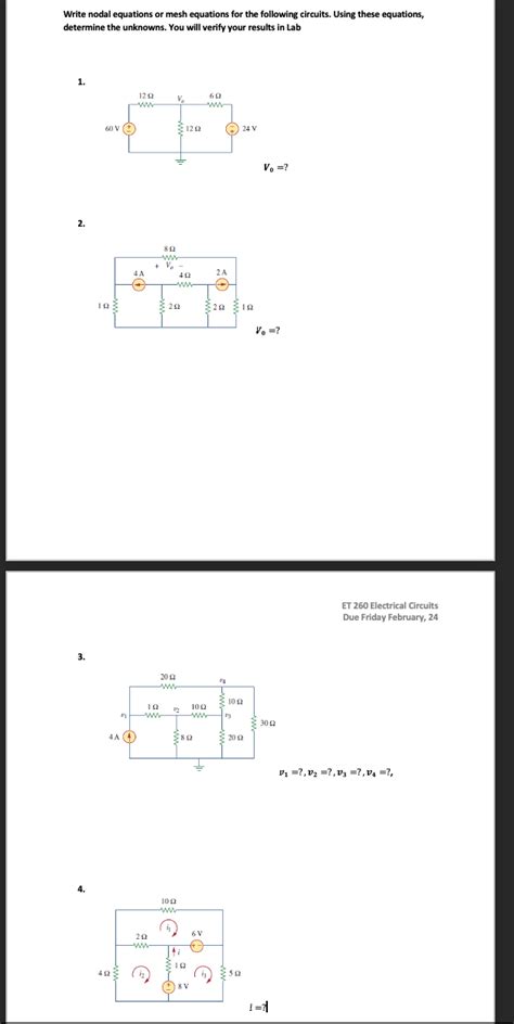 Solved Write Nodal Equations Or Mesh Equations For The Chegg