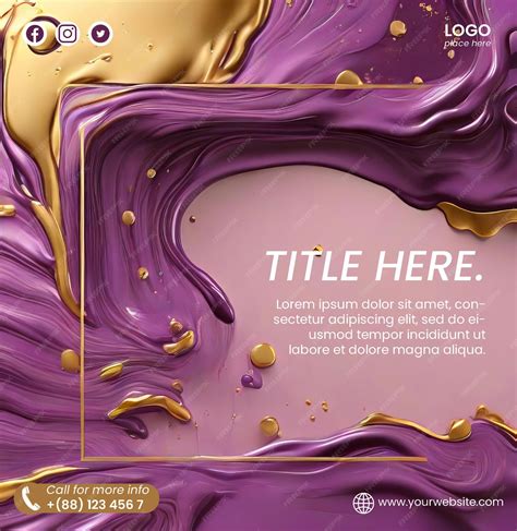 Premium Psd Premium Flyer Template With Gold And Purple Liquid