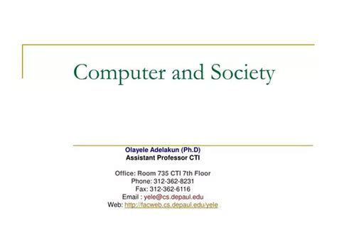 PPT Computer And Society PowerPoint Presentation Free Download ID