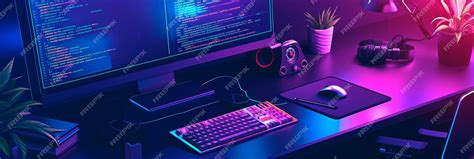 Premium Photo Minimalistic Workspace For Programming With A Clear Code Editor And Necessary