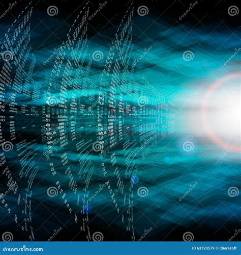 Digital Abstract Bits Data Stream Cyber Pattern Stock Illustration Illustration Of