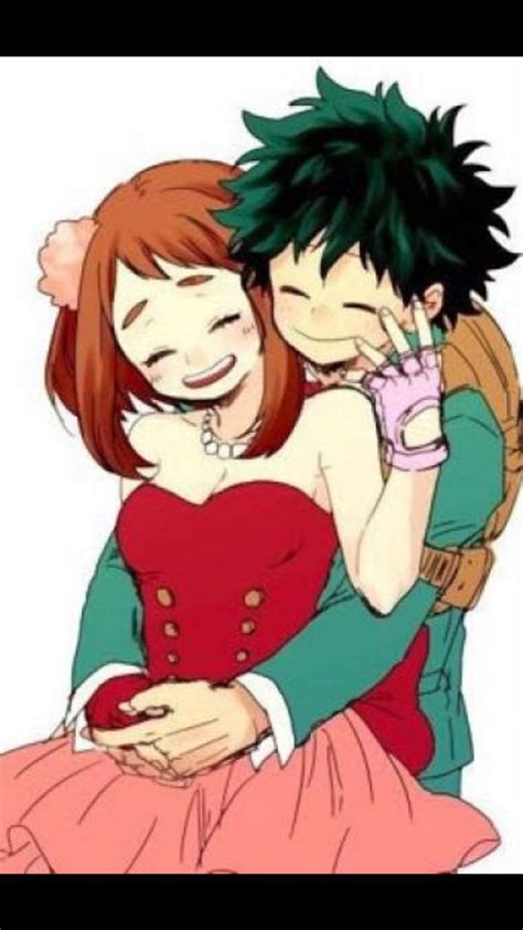Deku X Uraraka Hug