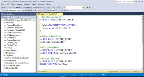 Alter Table Lệnh Sửa Bảng Tạm