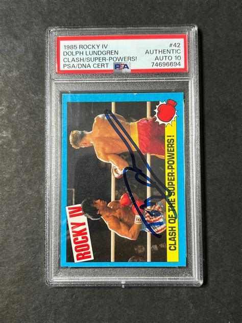 1985 Topps Rocky Iv 42 Signed Card Dolph Lundgren Psa Dna Auto 10 Ivan