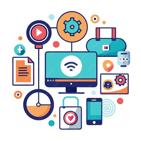 Colorful Illustration Of Devices Connected In A Network Premium Ai Generated Vector