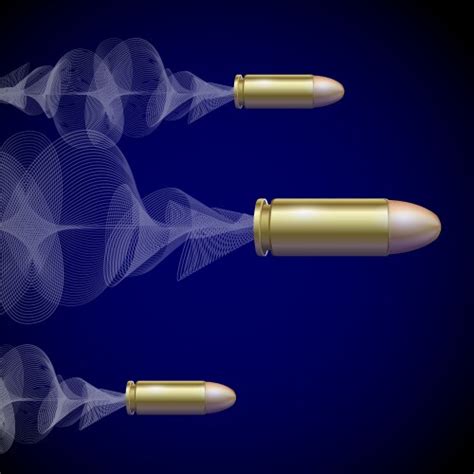 Flying Bullet Traces Realistic Pistol Projectiles Vector Image